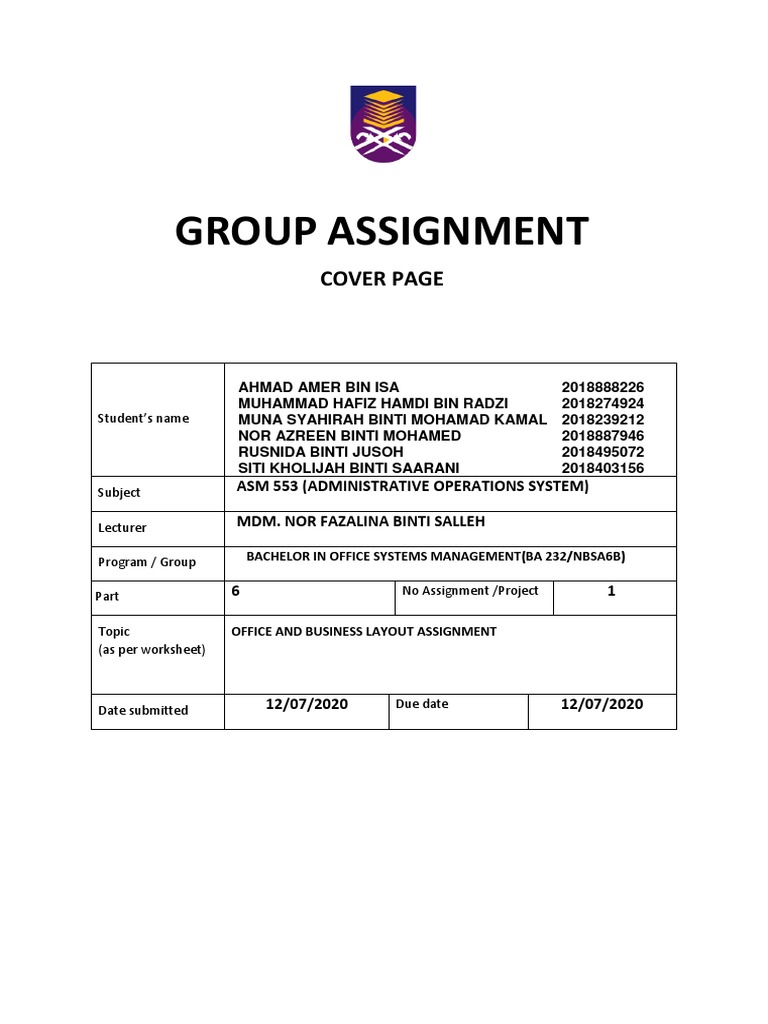 Group Assignment Office Business Layout ASM553 | PDF | Coffeehouse | Coffee