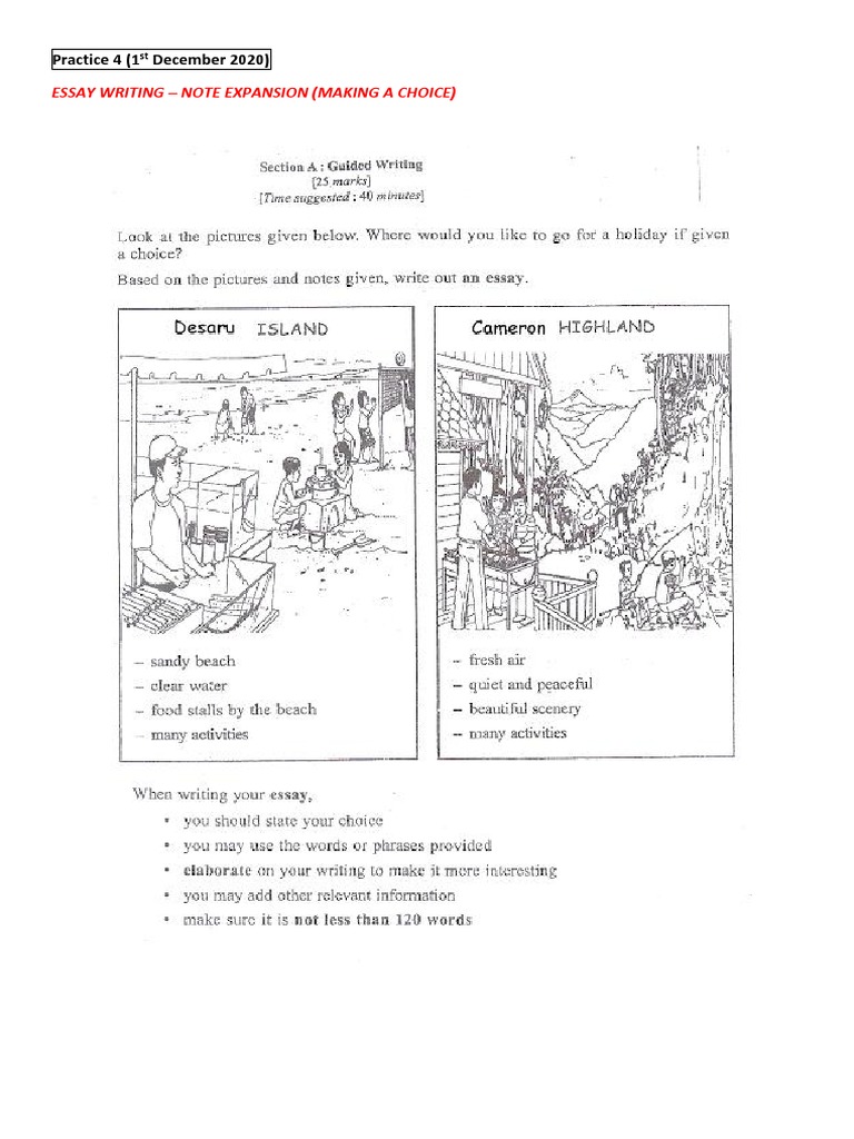 Form 1 Note Expansion Practice - Making A Choice
