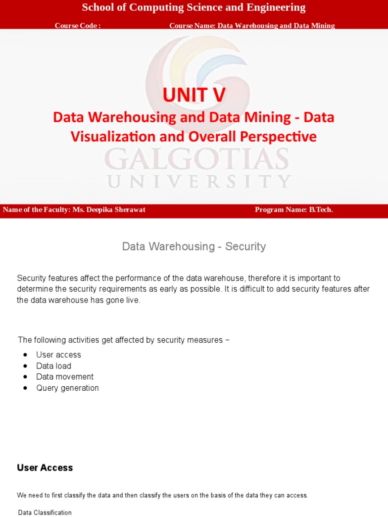 Security, Backup, Recovery, Tuning, Testing of Data Mining and ...