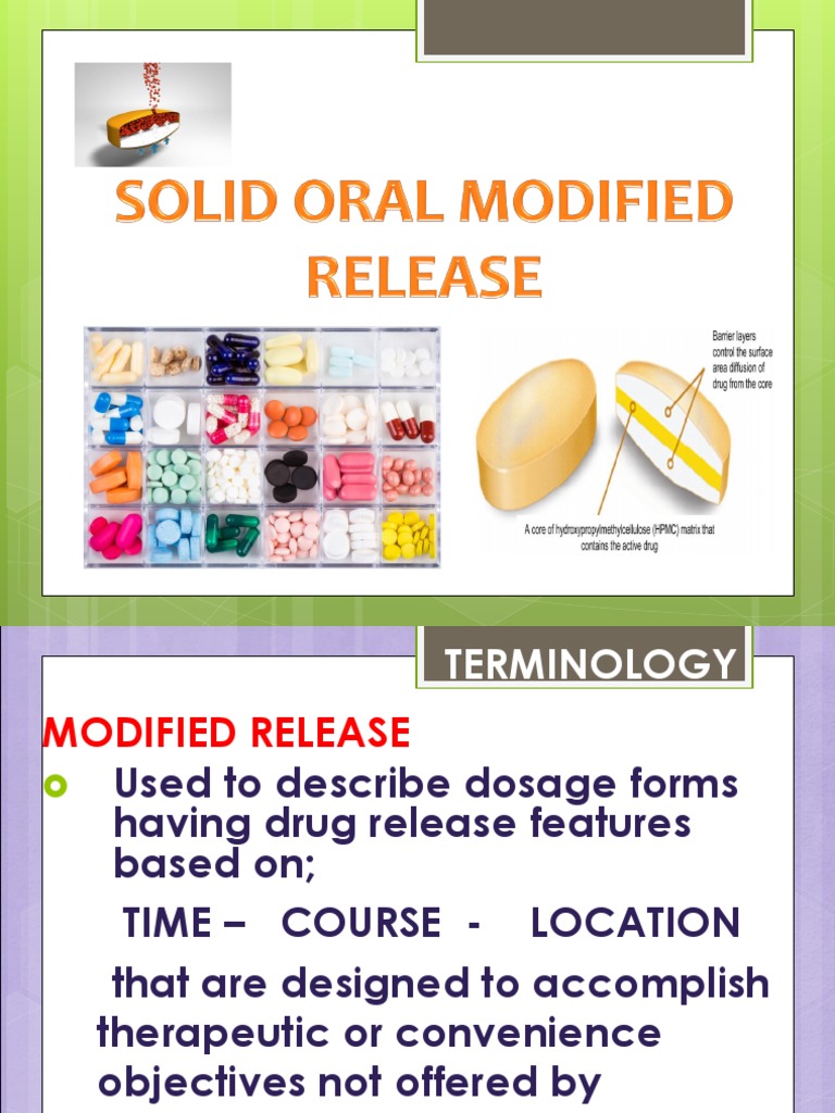 Modified Release Dosage Forms | PDF | Drugs | Clinical Medicine