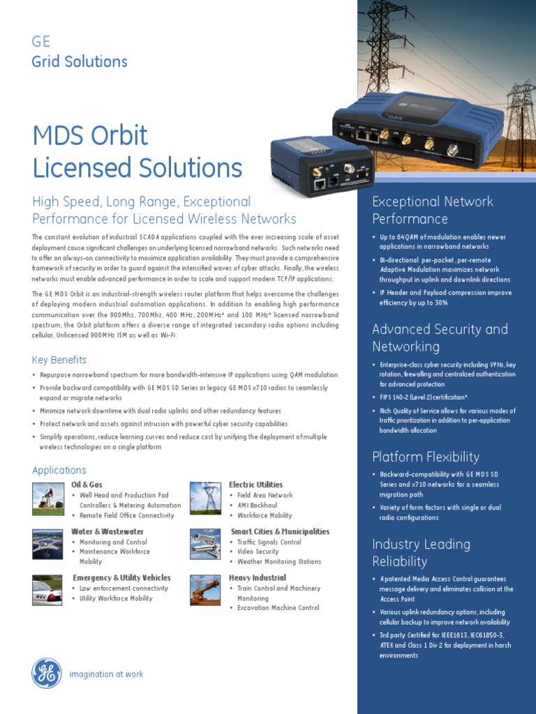 MDS Orbit MXNXL4ANNNNNNS2E9SCNN Spec Sheet - Licensed Radios | PDF | Wi ...