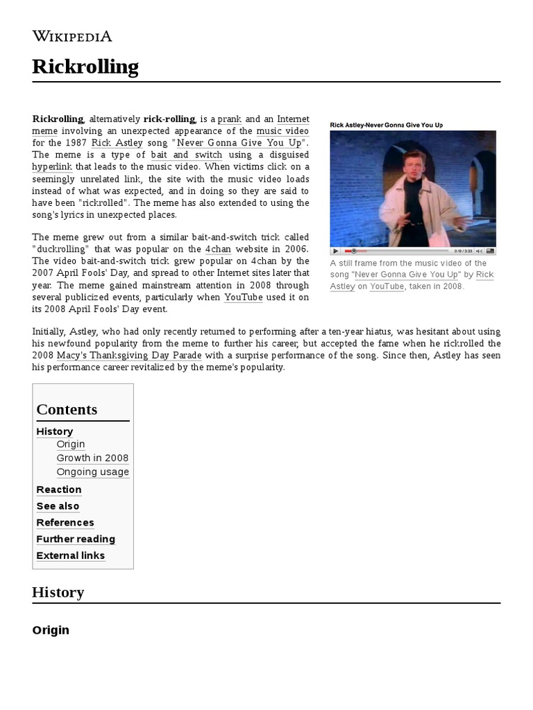 Rickrolling: Rickrolling, Alternatively Rick-Rolling, Is A Prank and An ...