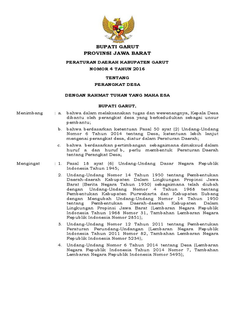 Perda No 4 Tahun 2016 | PDF