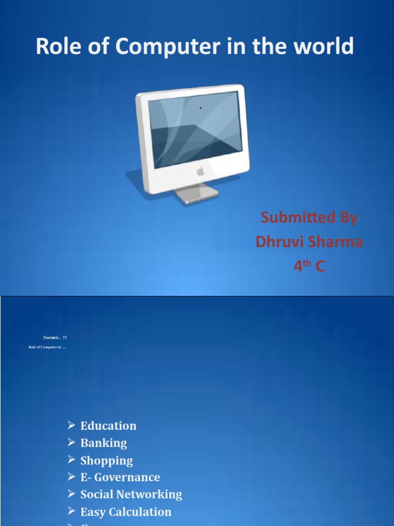 Role of Computer in The World | PDF