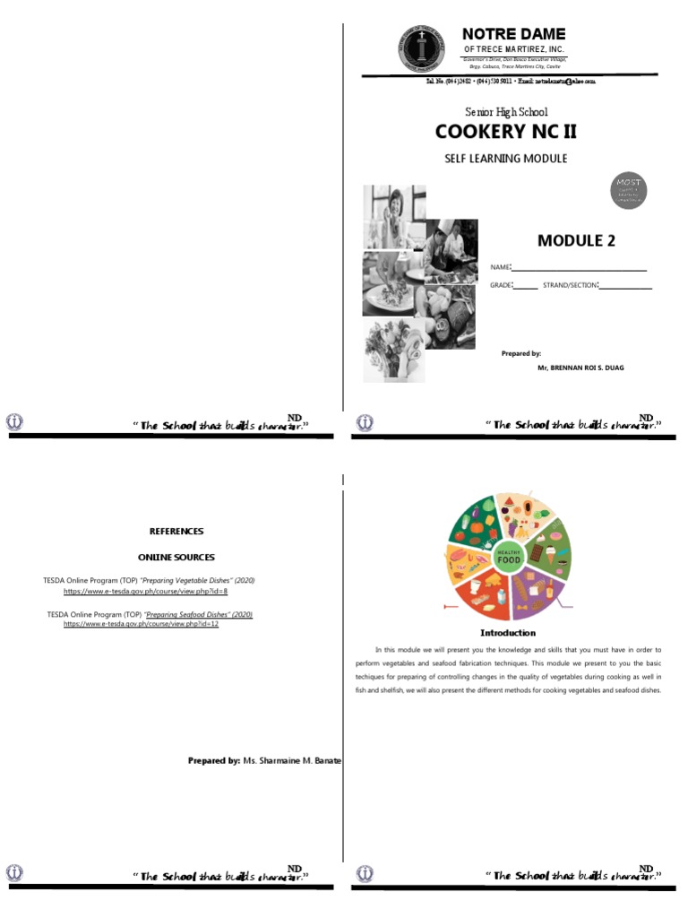Cookery 2nd Sem Module | PDF | Vegetables | Cooking