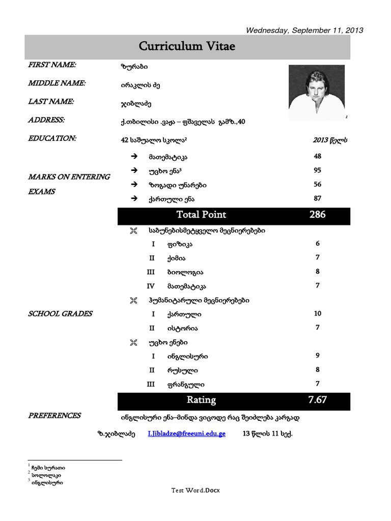 Exercise CV PDF | PDF