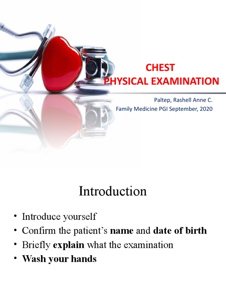 Chest Physical Examination: Paltep, Rashell Anne C. Family Medicine PGI ...
