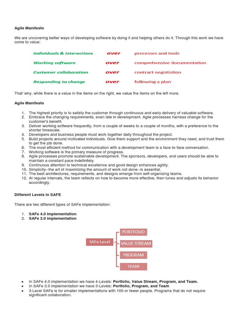 Agile Manifesto | PDF | Scrum (Software Development) | Agile Software ...