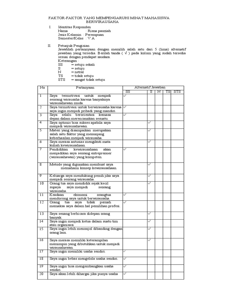 (Template) Angket KWU | PDF