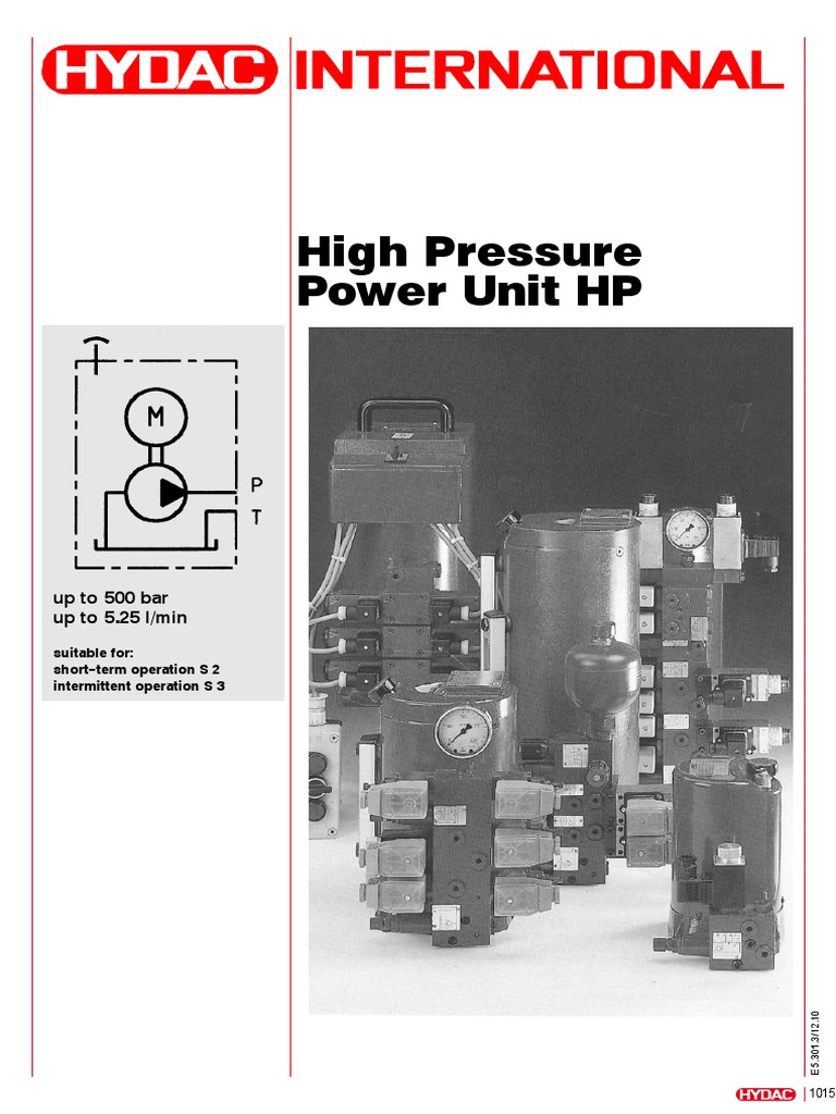 High Pressure Power Unit HP: Up To 500 Bar Up To 5.25 L/min | PDF ...