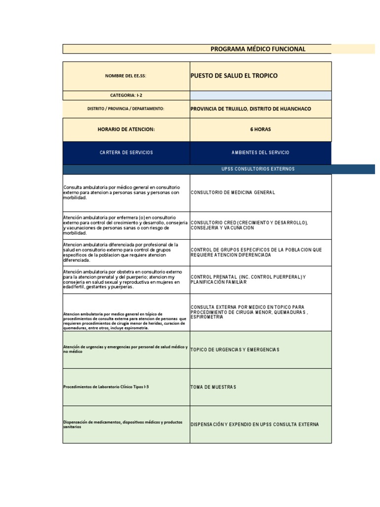 Programa Medico Funcional El Tropico, San Jose y Mollepata | PDF ...