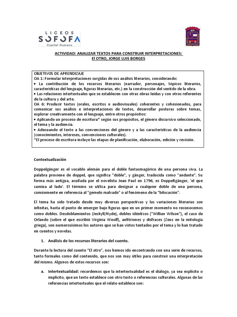 Análisis del cuento "El otro" de Borges | PDF | Cuentos | Intertextualidad