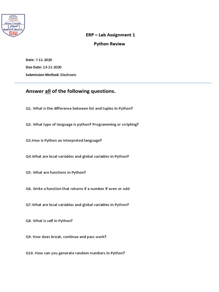 Lab 1 Assignment | PDF