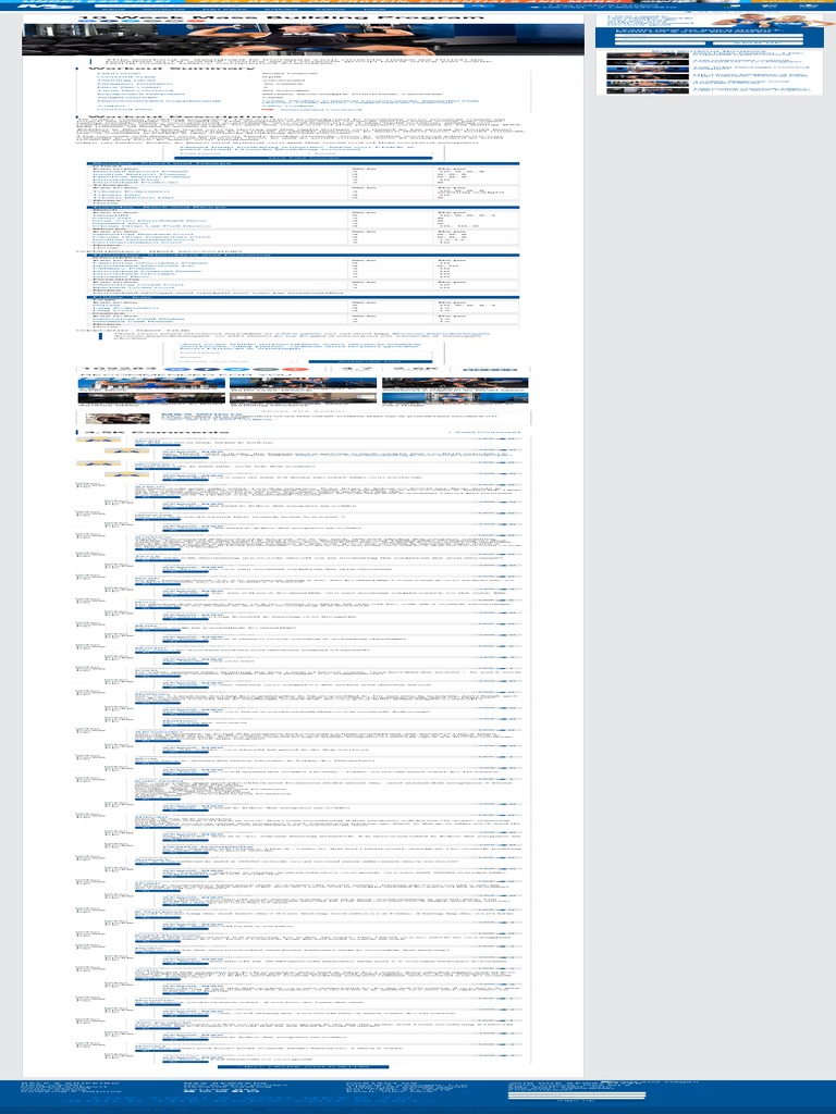 10 Week Mass Building Program - Muscle & Strength | PDF | Weight ...