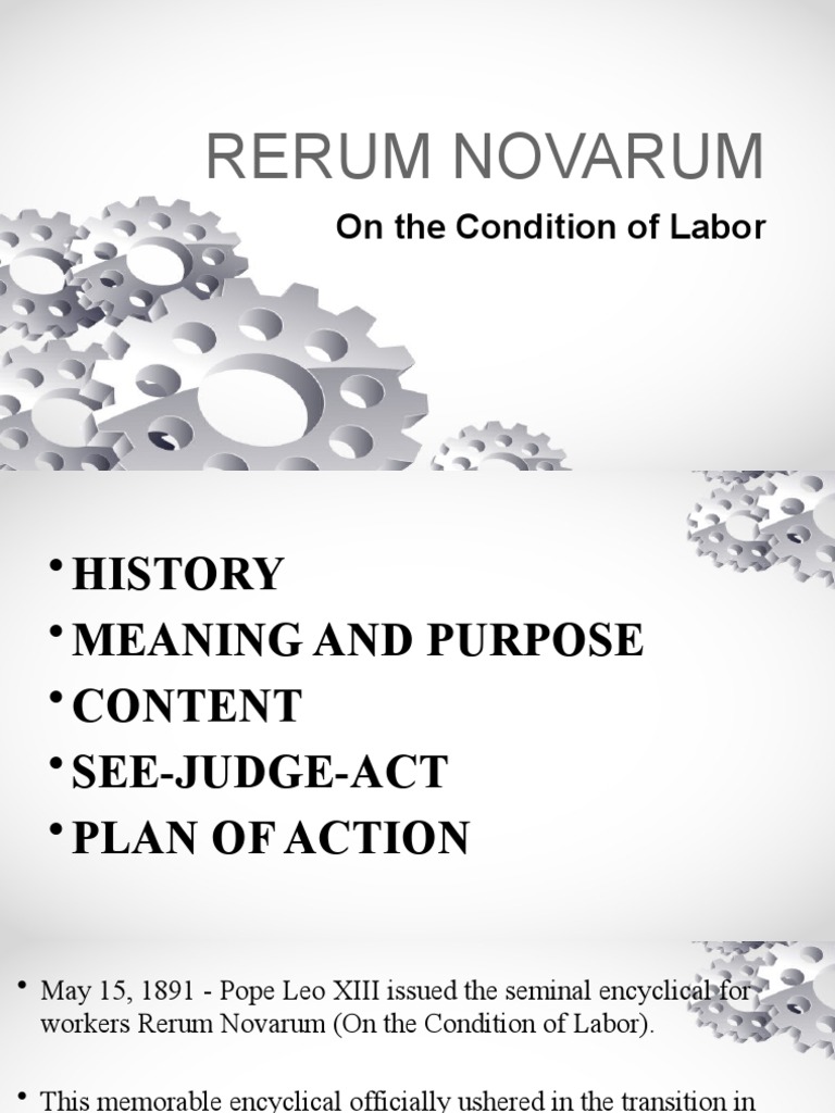 Rerum Novarum: On The Condition of Labor | PDF | Catholic Social ...
