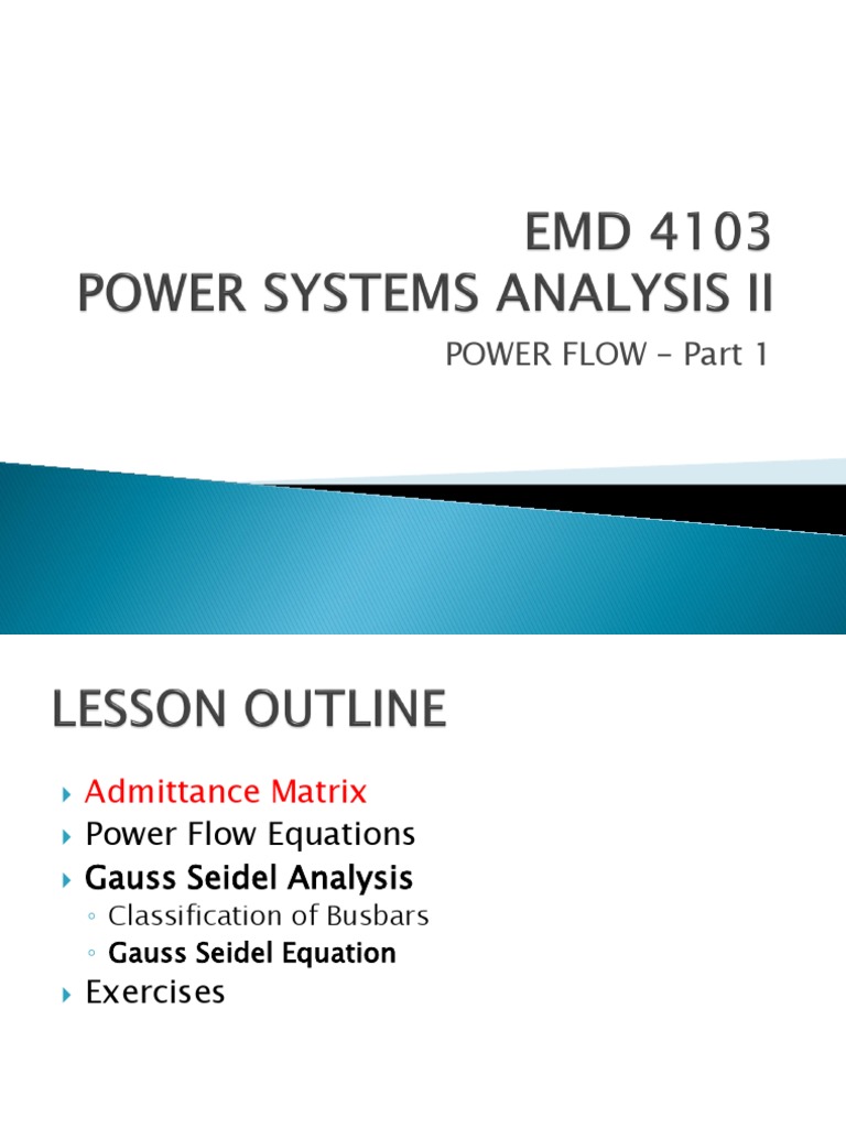 Power Flow Analysis Using Gauss-Seidel Method | PDF | Electrical ...