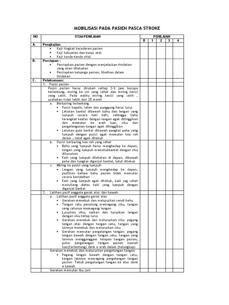 Sop Mobilisasi Pasien Stroke Pdf