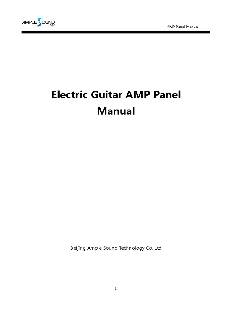 Electric Guitar Amp Panel Manual PDF | PDF