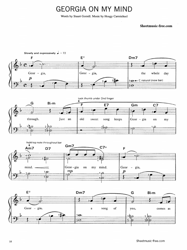 Georgia On My Mind Sheet Music PDF | PDF