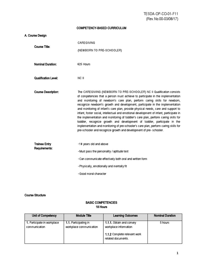 CBC Template | PDF | Competence (Human Resources) | Infection Control