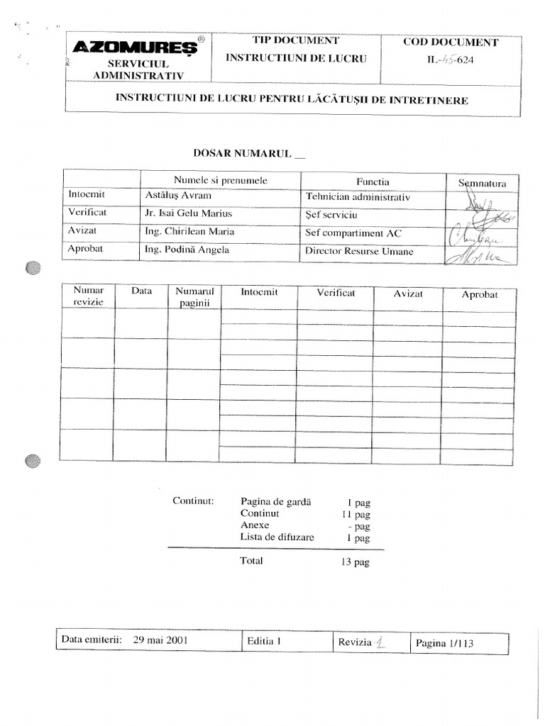 IL 45 624 Lacatus Mecanic Intretinere | PDF