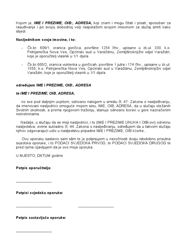 Oporuka - Spranca | PDF