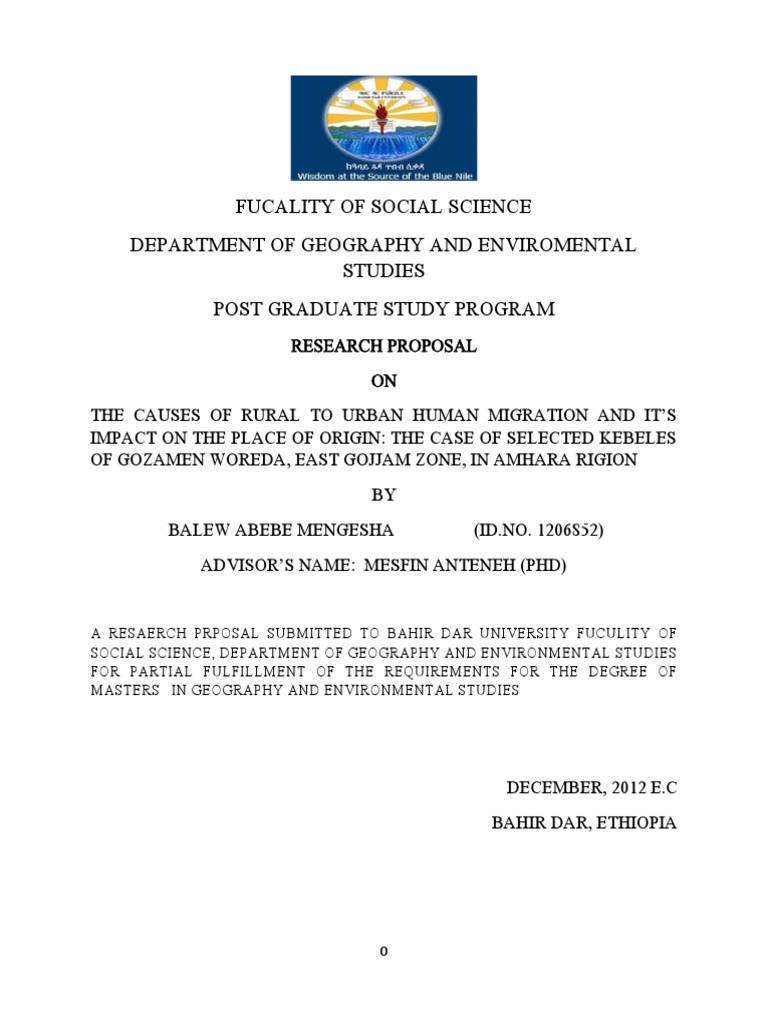 Research Proposal | PDF | Human Migration | Urbanization