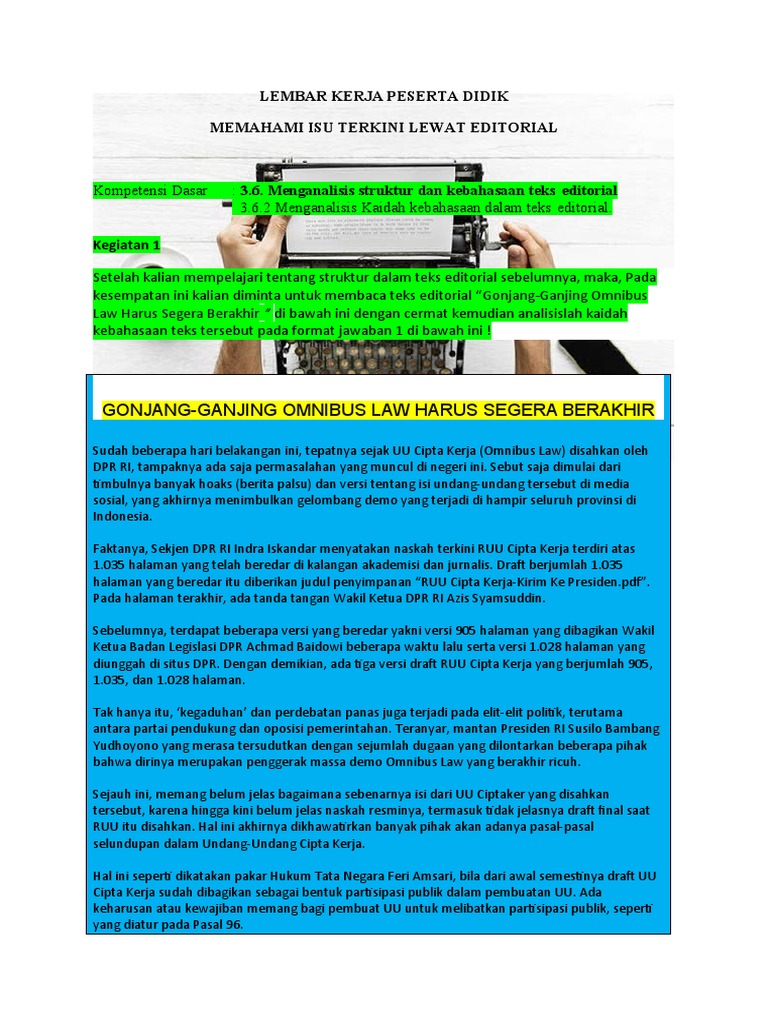 LKPD Struktur Editorial | PDF | Politik