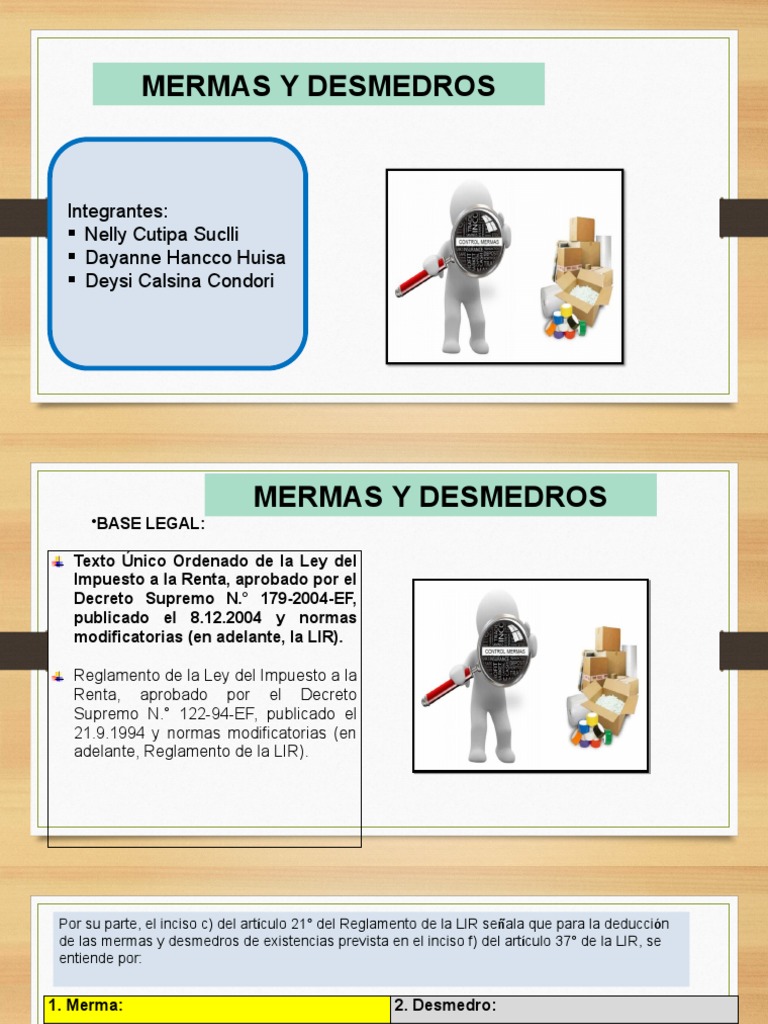 Mermas y Desmedros | PDF | Inventario | Precios