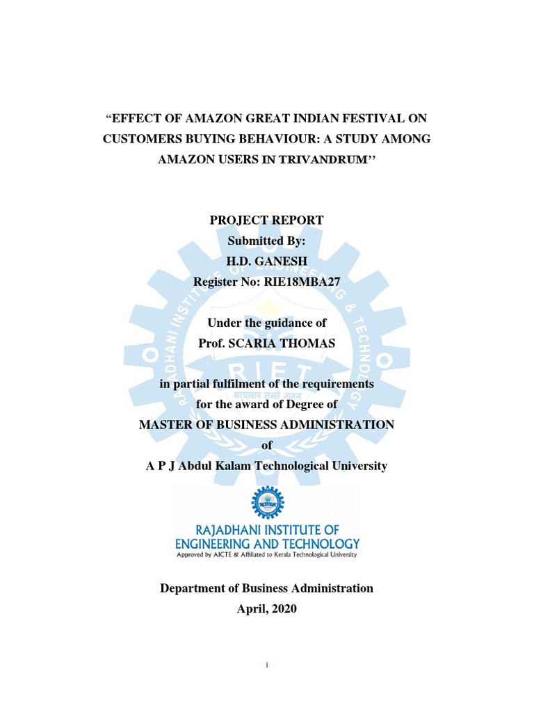 Amazon Project Report | PDF | Online Shopping | Retail