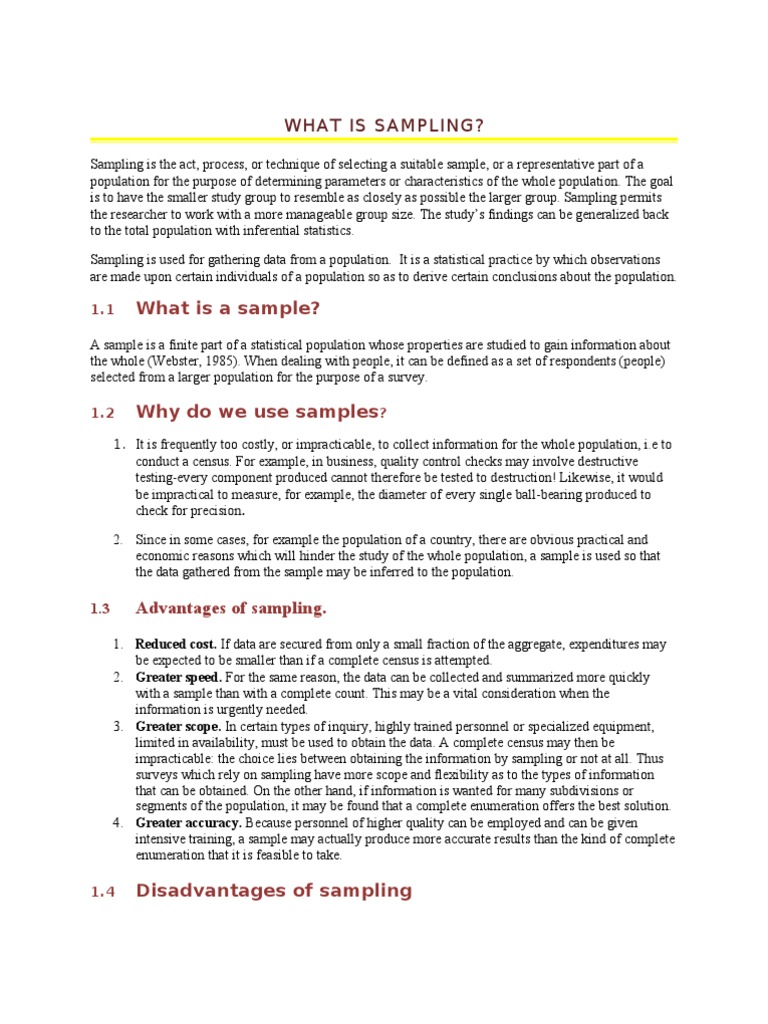 Sampling | PDF | Sampling (Statistics) | Confidence Interval