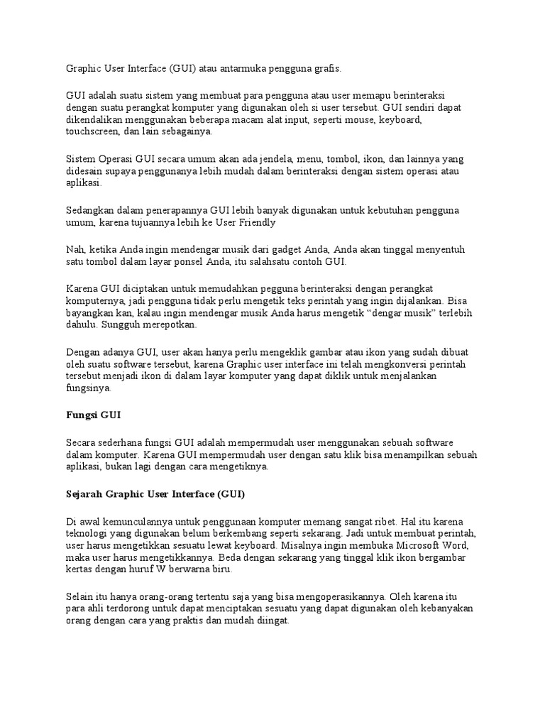 Graphic User Interface Pdf