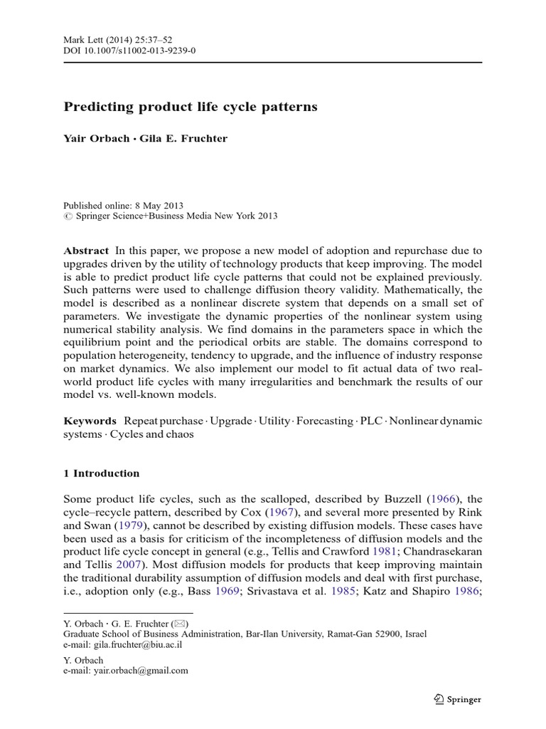 Predicting Product Life Cycle Patterns | PDF | Chaos Theory | Amplitude