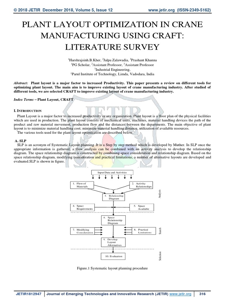Plant Layout Optimization in Crane Manufacturing Using Craft ...
