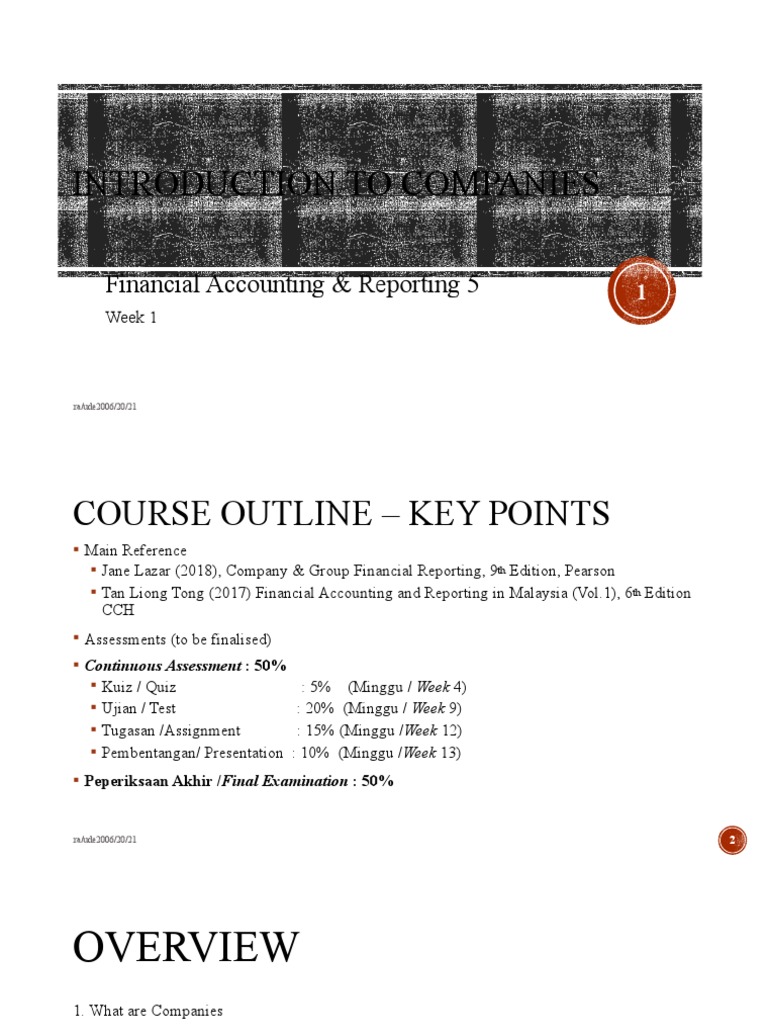 Introduction To Companies: Financial Accounting & Reporting 5 | PDF ...