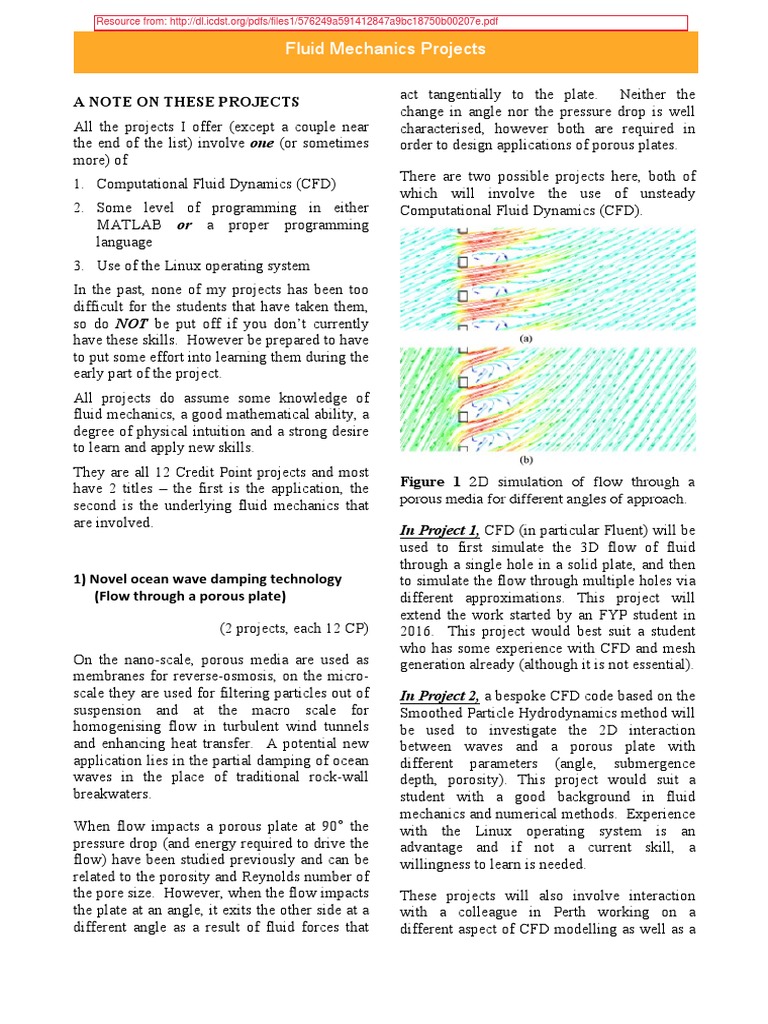 Fluid Mechanics Projects Pdf Brewing Computational Fluid Dynamics