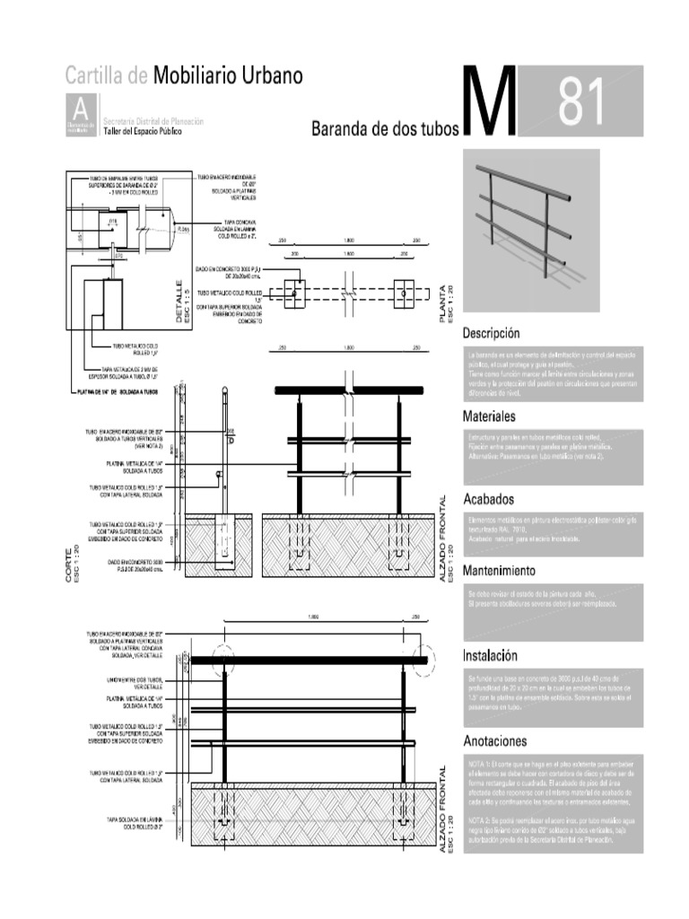 Diseño de Elementos Baranda M-81 PDF | PDF