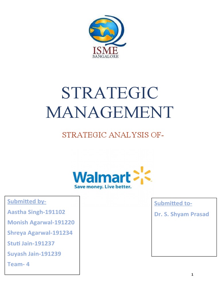 Strategic Analysis of WALMART - Group-4 | PDF | Strategic Management ...