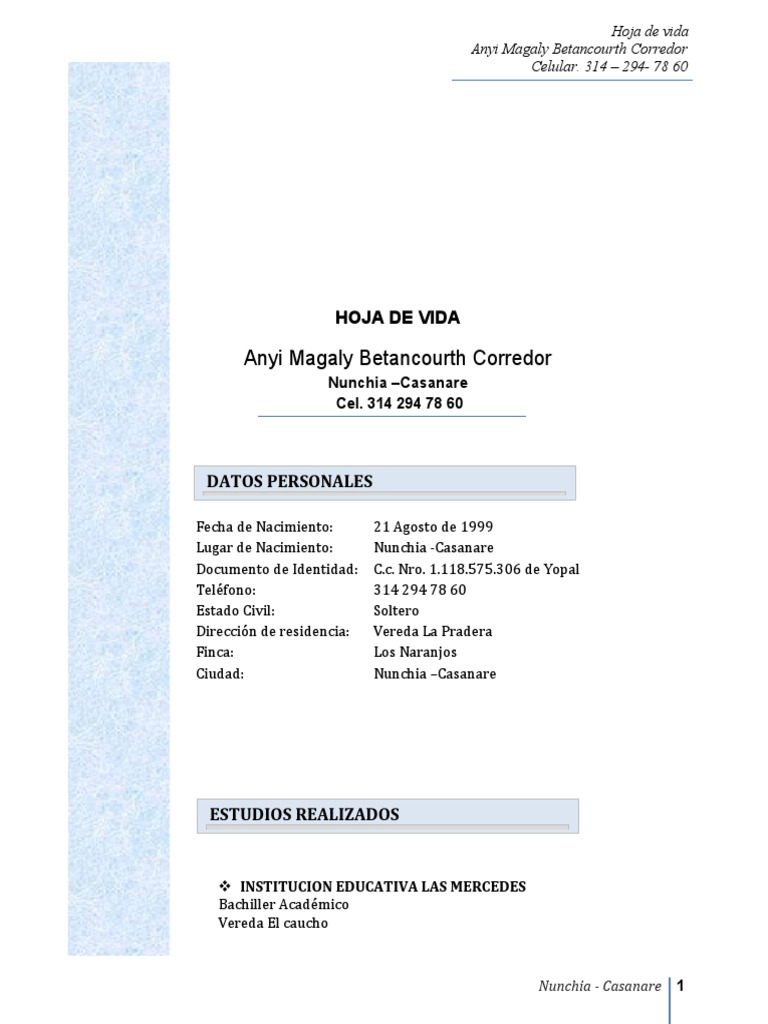 Hoja de Vida Jhon Alexander Quintero | PDF