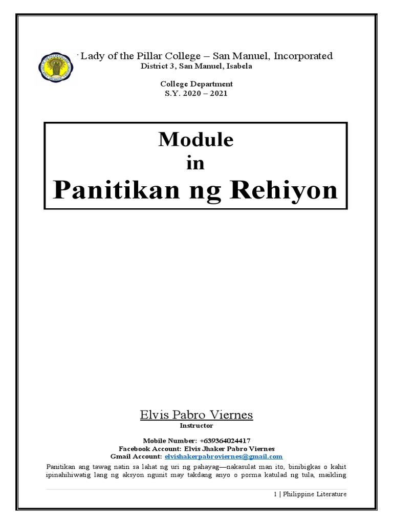 Panitikan NG Rehiyon | PDF