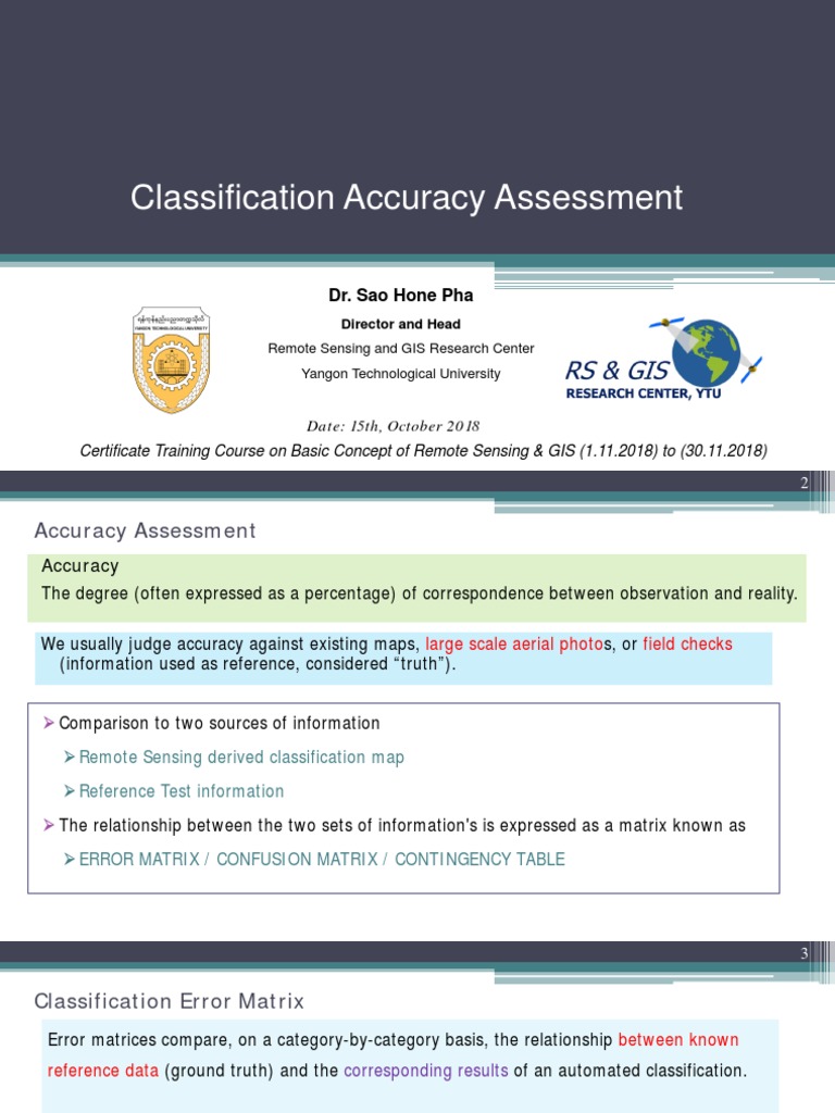 Accuracy Assessment | PDF | Accuracy And Precision | Matrix (Mathematics)