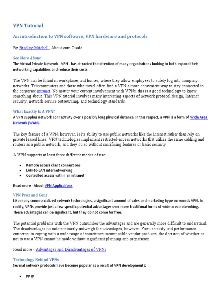 VPN Tutorial: An Introduction To VPN Software, VPN Hardware and ...