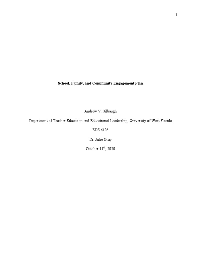 School, Family, and Community Engagement Plan | PDF | Schools | Social ...