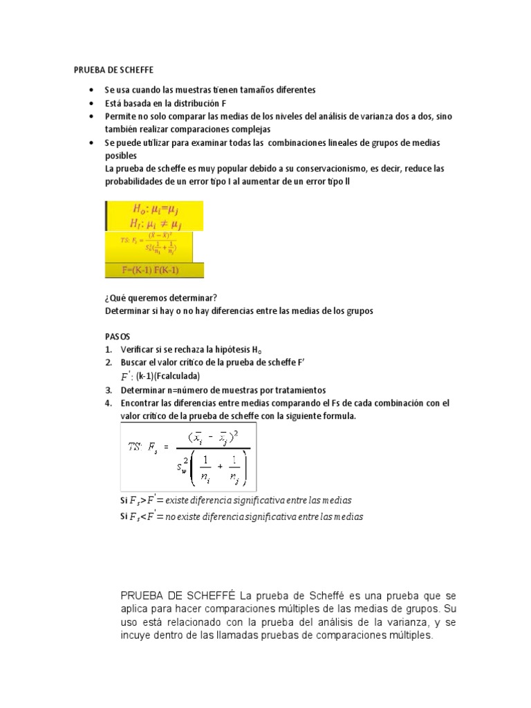 Prueba de Scheffe | PDF