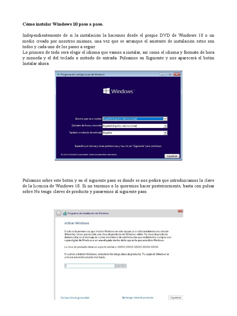 Como Instalar Windows 10. | PDF | Windows 10 | Microsoft Windows