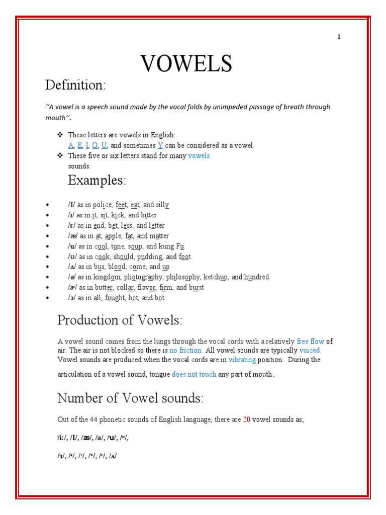 Understanding English Vowel Sounds | PDF | Vowel | Mouth