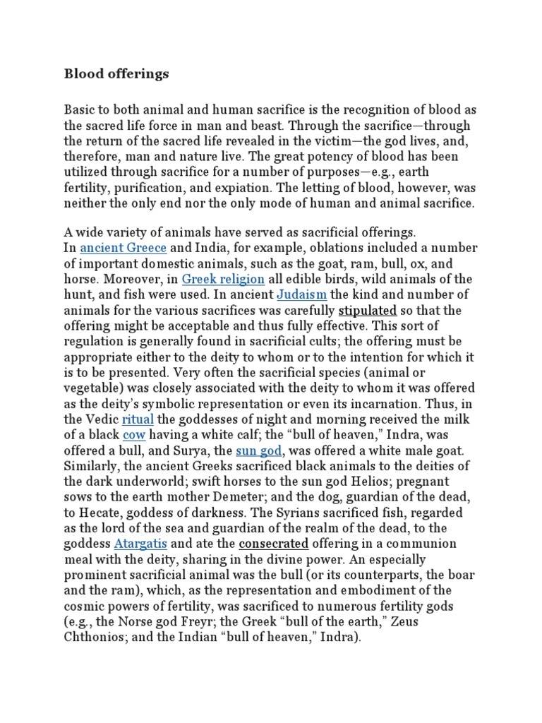 Blood Offerings: Ancient Greece Greek Religion Judaism | PDF ...