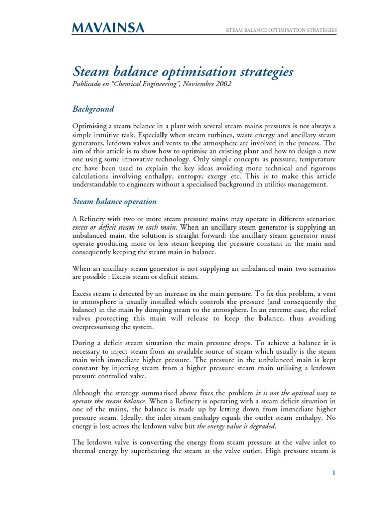 1 Steam Balance | PDF