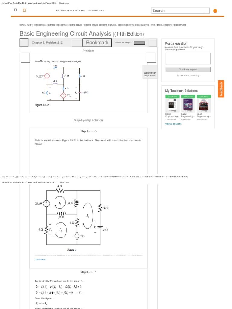 Solving for the Output Voltage Using Mesh Analysis | PDF | Electrical Network | Electronic Circuits