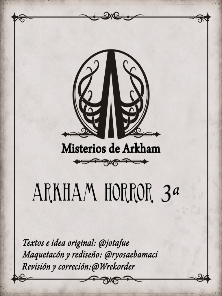 Cartas de Misterios Arkham Horror 3 Fan Made | PDF